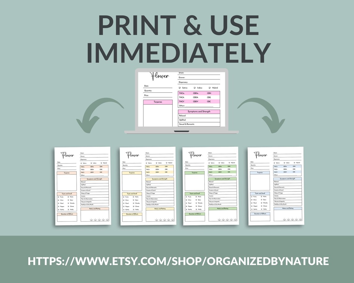 Minimalist Cannabis Journal Printable Version ONLY - Marijuana Strains ...