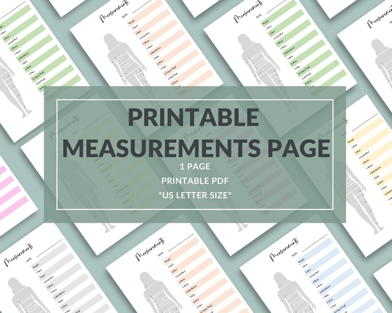 Common Body Measurements Printable PDF - Great for Fitness, Sewing ...