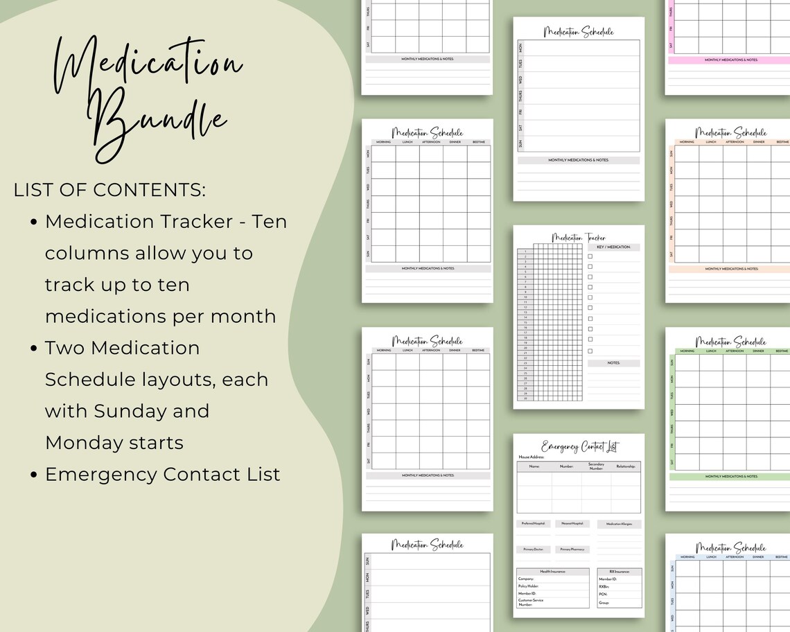 Printable Medication Schedule & Tracker PDF - Medication Tracker ...