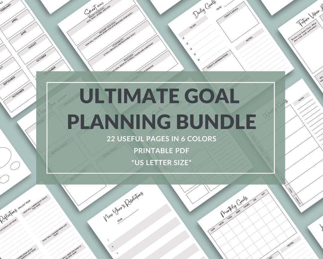Ultimate Goal Planner Printable PDF Bundle - Career, Home Goals, More ...