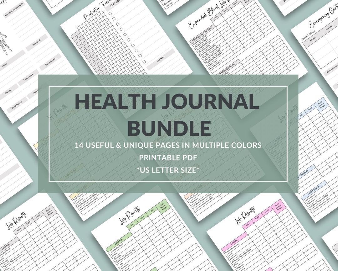 Health Bundle Printable PDF - Lab Results, Appointment List, Med List ...