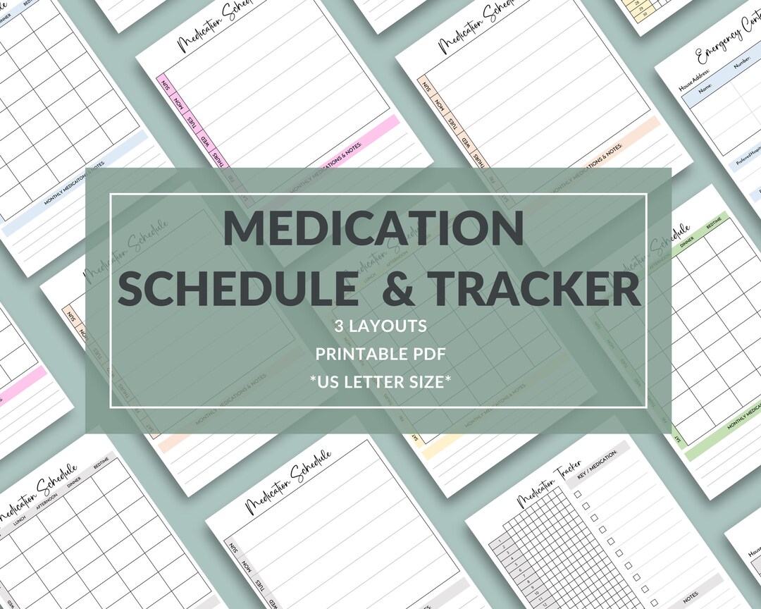 Printable Medication Schedule & Tracker PDF Medication Tracker Weekly ...