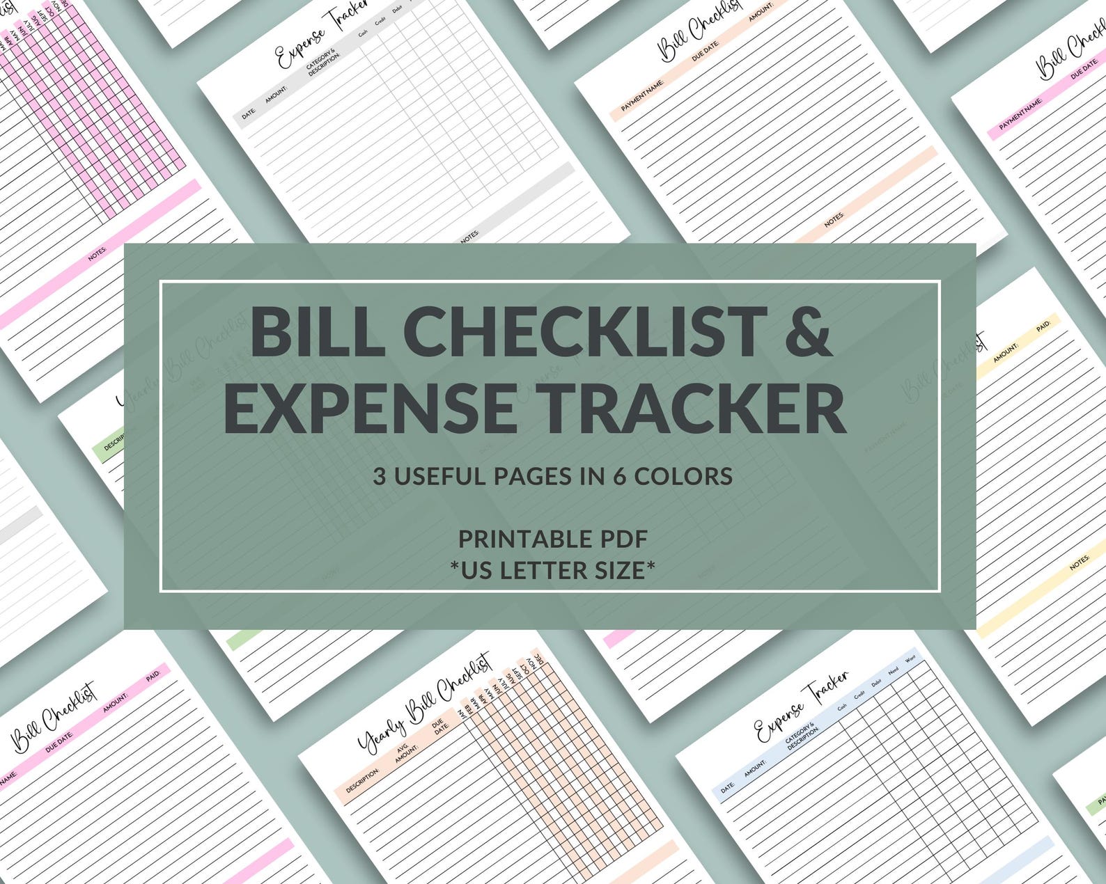 Simple Bill and Expense Tracker Printable PDF - Expense Tracker ...