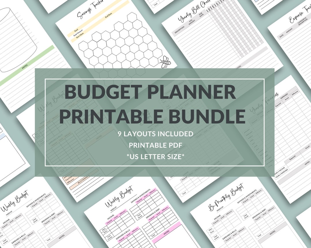 Budget Planner Bundle Printable PDF - Weekly - Monthly - Yearly ...
