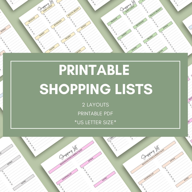 Grocery List Pdf Cute - Etsy