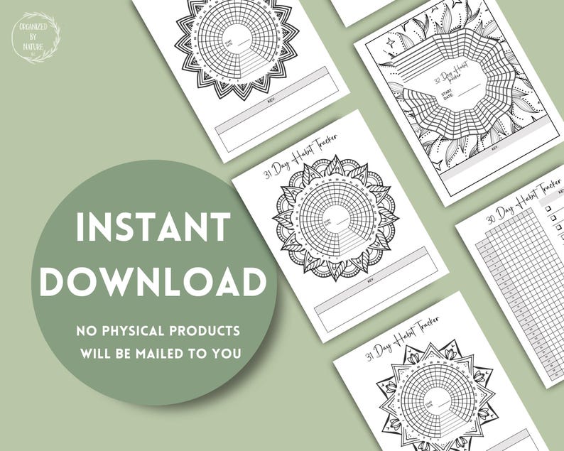 Habit Trackers Printable PDF Bundle - Weekly and Monthly - Circle Habit ...