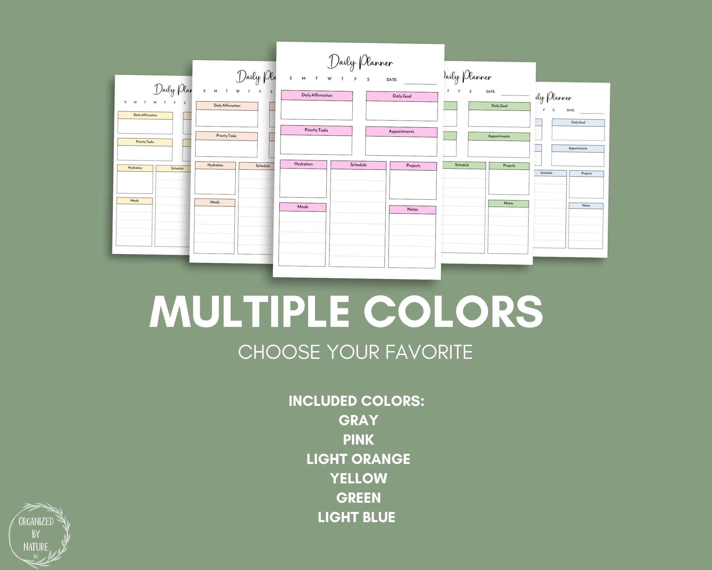 Simple Printable Daily Planner, PDF Bundle - 3 Unique Daily Layouts ...