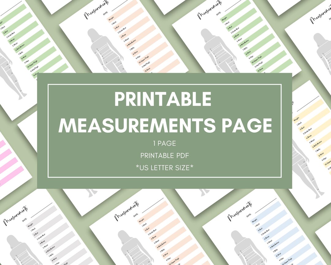Common Body Measurements Printable PDF - Great for Fitness, Sewing ...