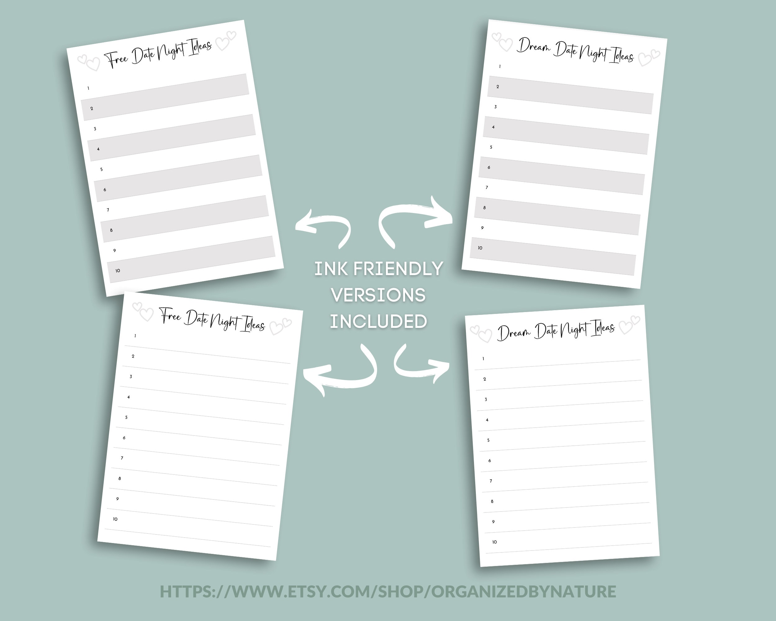 Couples Planner Printable PDF - Couple Goals, Date Night, Valentine's ...