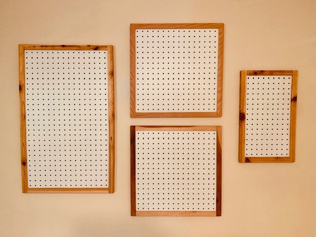 Framed Pegboard Organizer and Wall Art for Home Office Nursery Garage ...