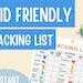 EDITABLE Kid-friendly Packing List - Etsy