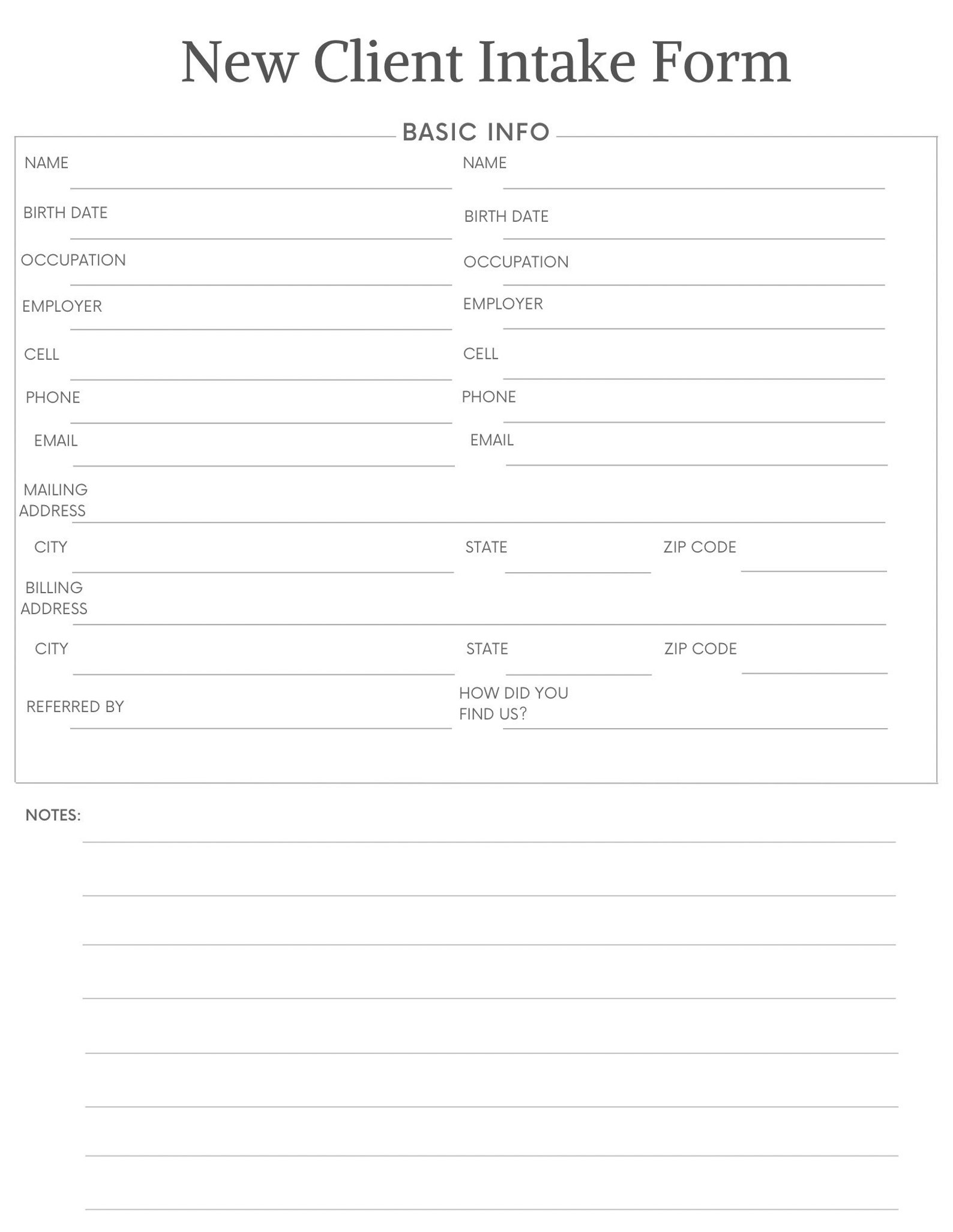 Insurance Intake Form Bundle: Customizable Client Forms (PDF Template ...