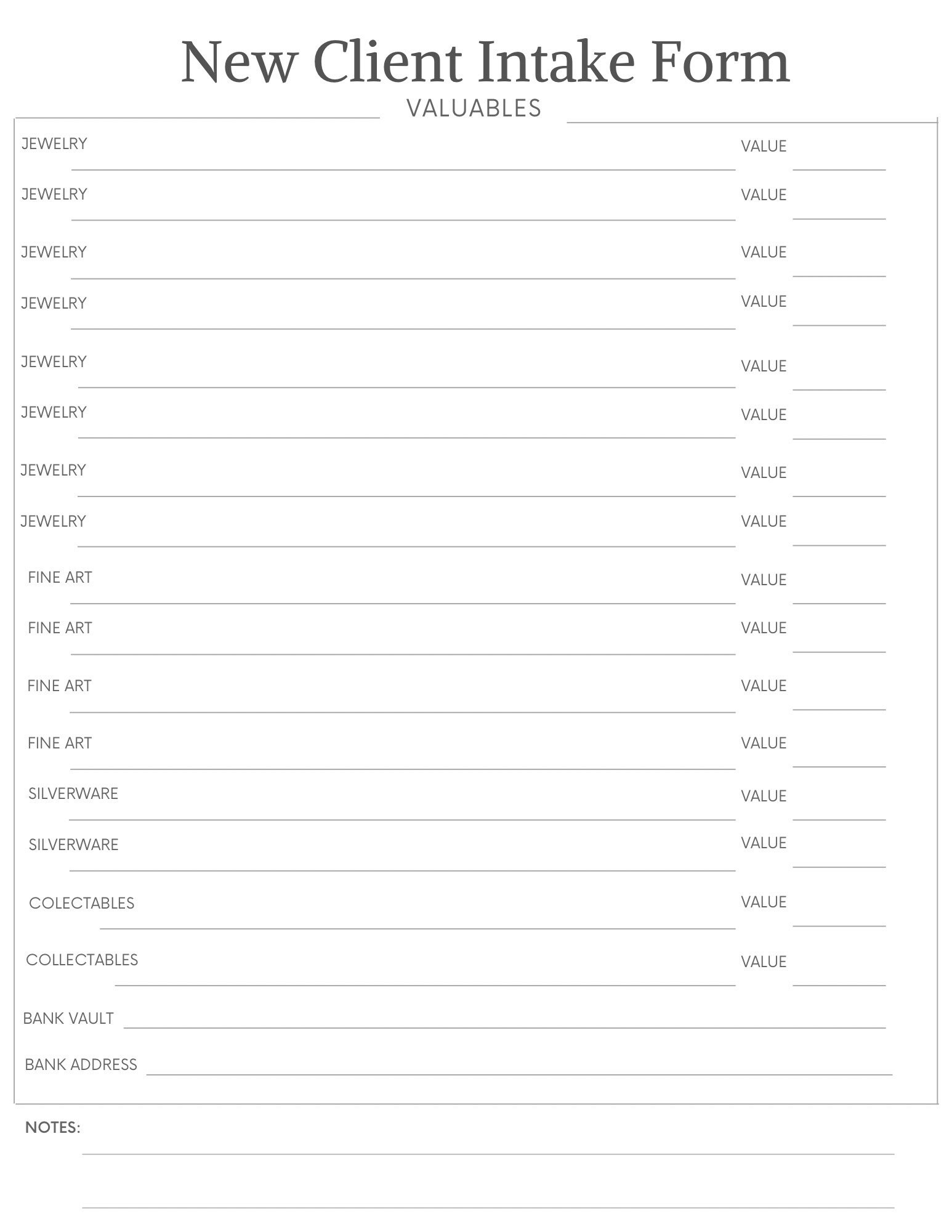 Insurance Intake Form Bundle: Customizable Client Forms (PDF Template ...
