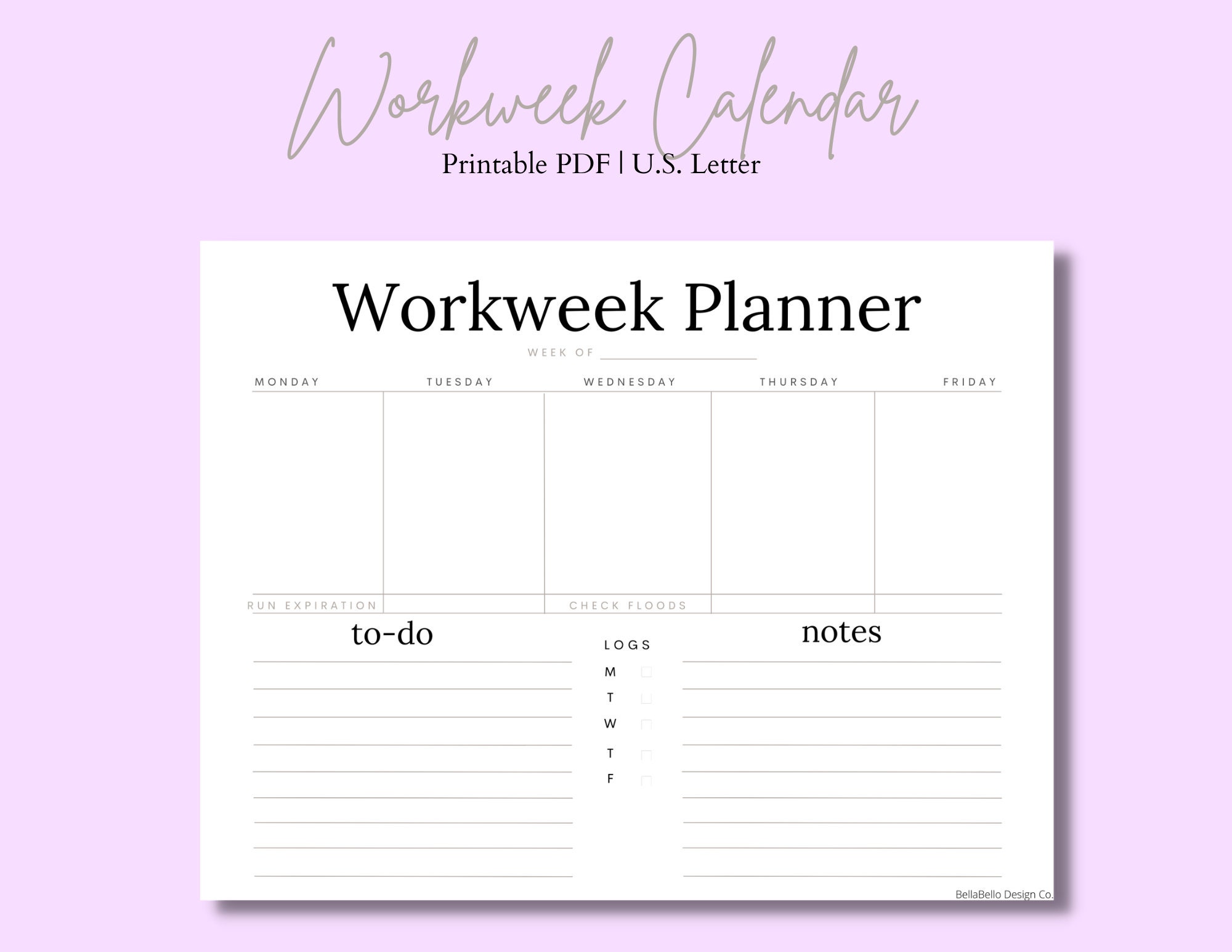 Workweek Customizable Weekly Calendar, Simple Calendar, 11 X 8.5 Inches ...