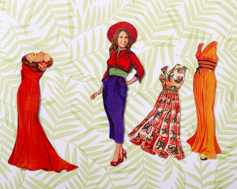 Custom Vintage Paper Doll Inspired Fridge Magnet - Etsy