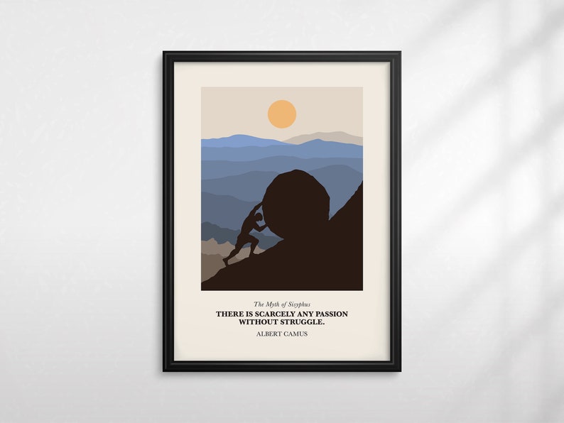 Sisyphus Poster, Sisyphus Wall Art, Sisyphus the Myth, Sisyphus Print ...