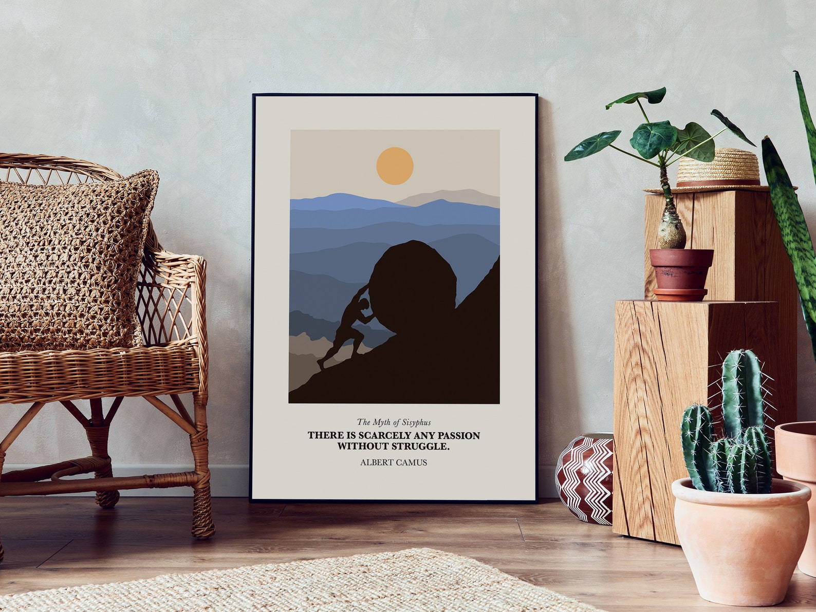 Sisyphus Poster, Sisyphus Wall Art, Sisyphus the Myth, Sisyphus Print ...
