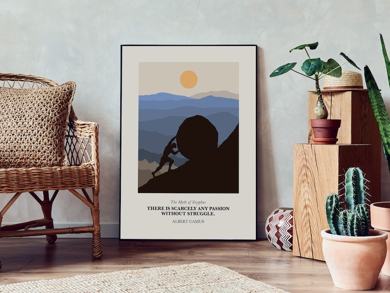 Sisyphus Poster, Sisyphus Wall Art, Sisyphus the Myth, Sisyphus Print ...