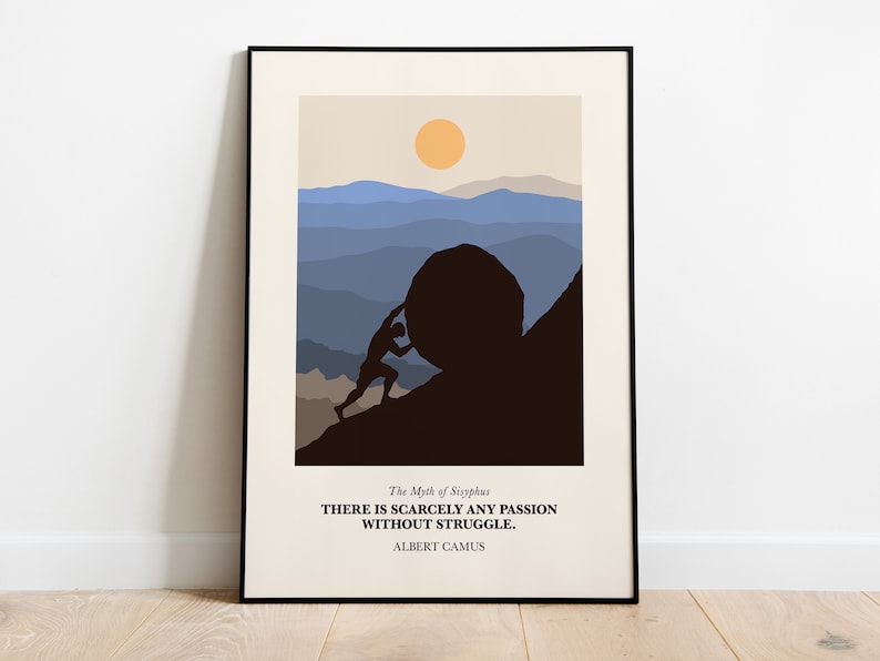 Sisyphus Poster, Sisyphus Wall Art, Sisyphus the Myth, Sisyphus Print ...