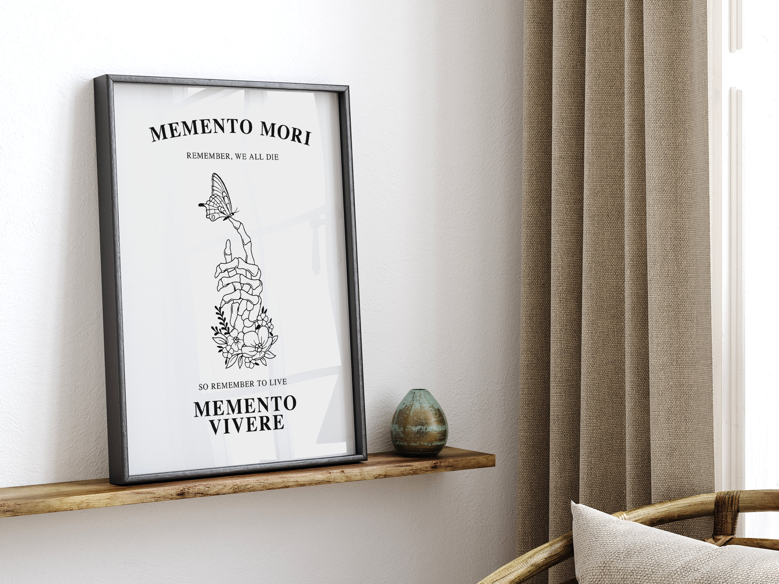 Memento Mori Memento Vivere Poster, Stoic Poster, Stoic Gifts, Stoic ...