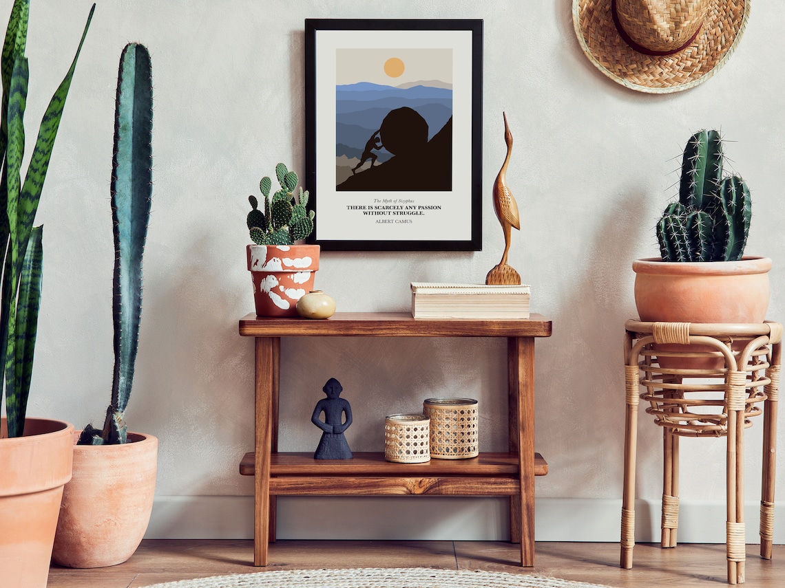 Sisyphus Poster, Sisyphus Wall Art, Sisyphus the Myth, Sisyphus Print ...