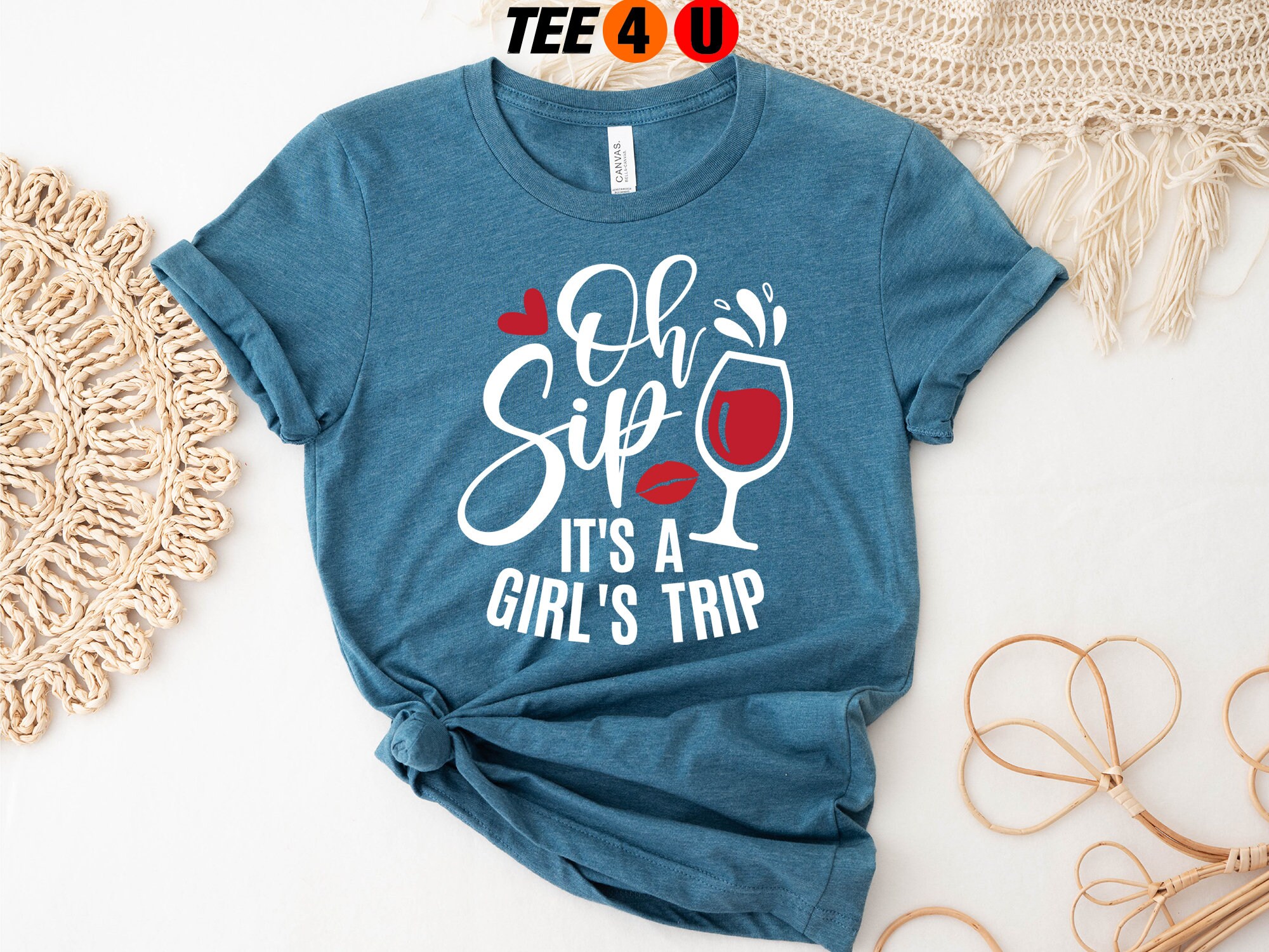 Oh Sip Its A Girls Trip Ladies Group Vacation T Shirts - Etsy Canada