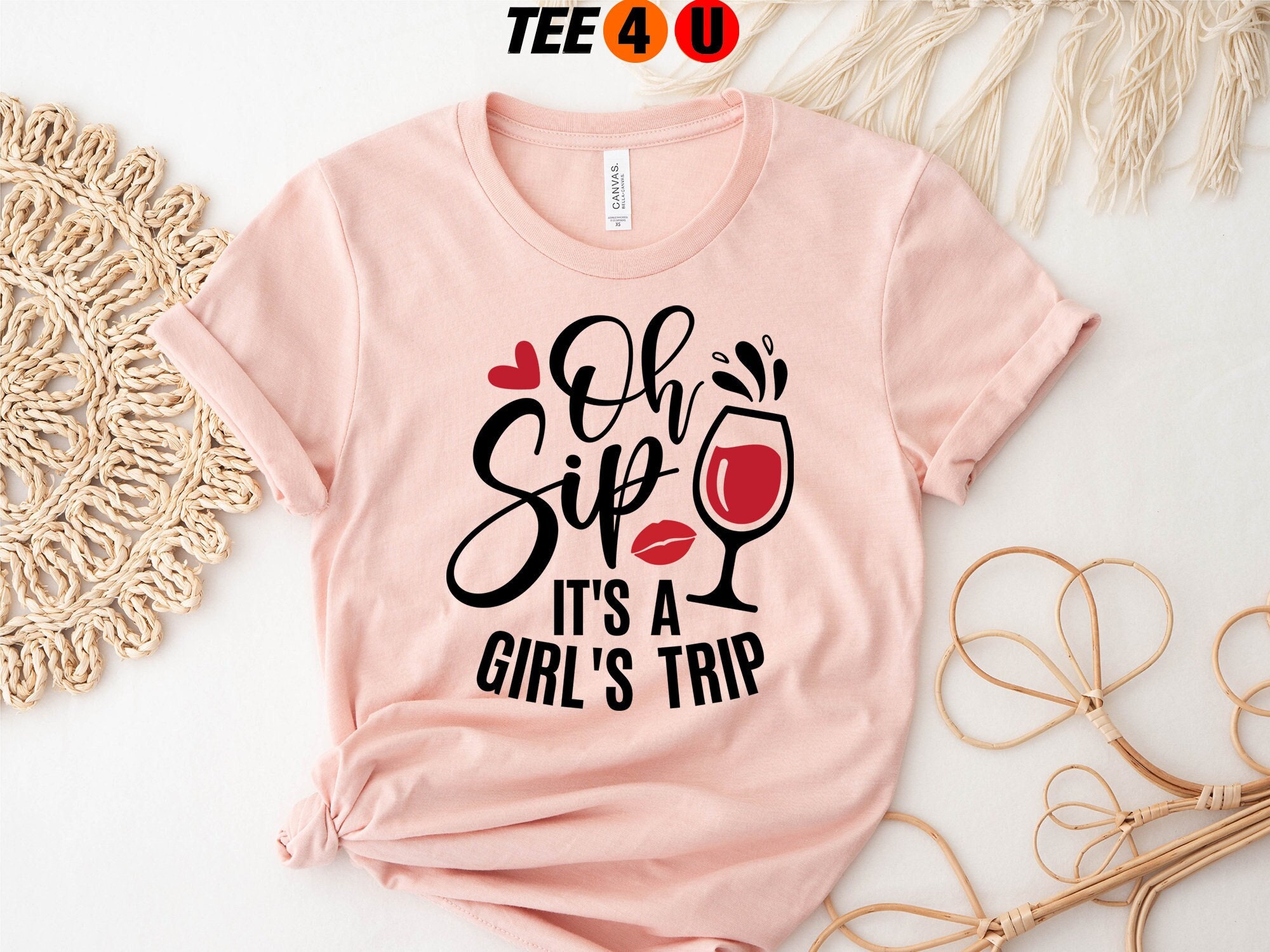 Oh Sip Its A Girls Trip Ladies Group Vacation T Shirts - Etsy Canada