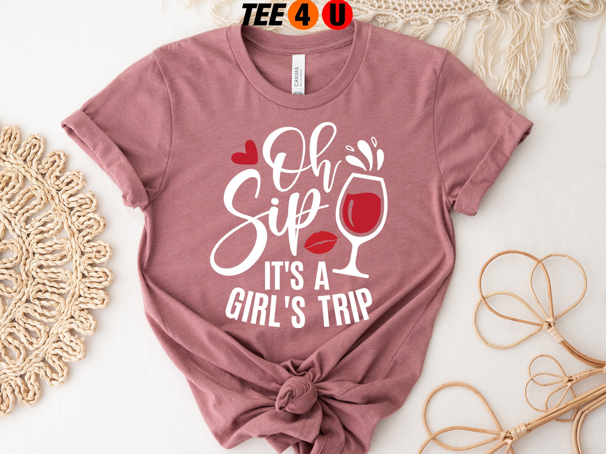 Oh Sip Its A Girls Trip Ladies Group Vacation T Shirts - Etsy Canada