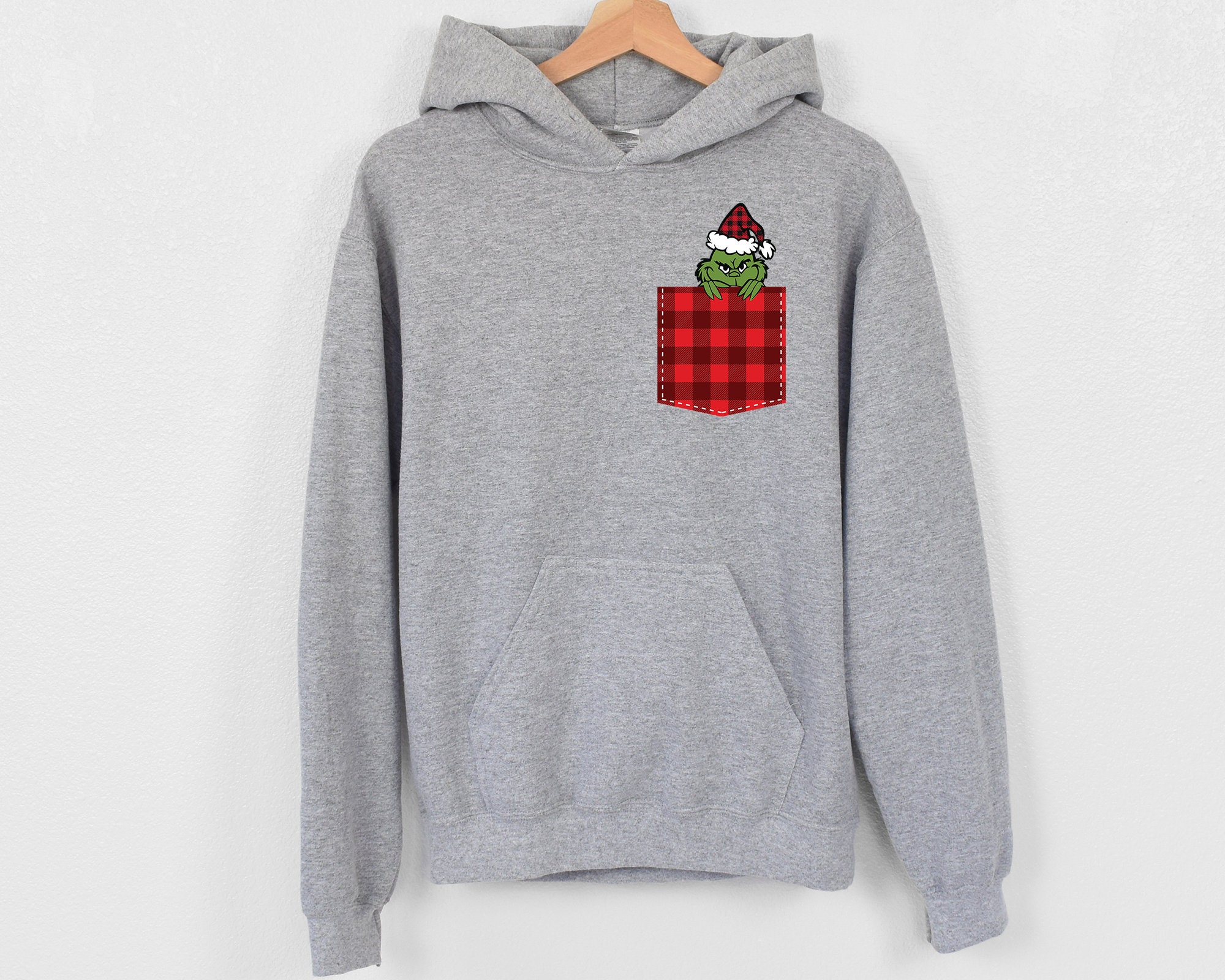 Christmas Grinch Pocket Hoodie, Christmas Hoodie, Merry Christmas ...