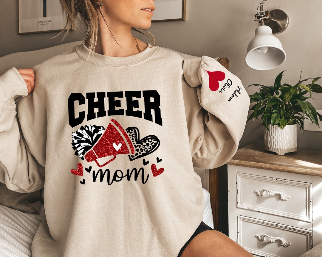 Cheer Mom Sweatshirt Custom Cheer Mom Sweater Glitter Cheer Mom Shirt