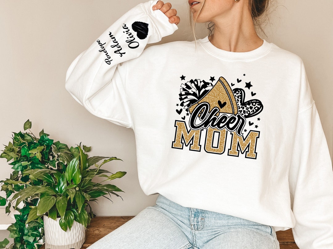Cheer Mom Sweatshirt Custom Cheer Mom Sweater Glitter Cheer Mom Shirt ...
