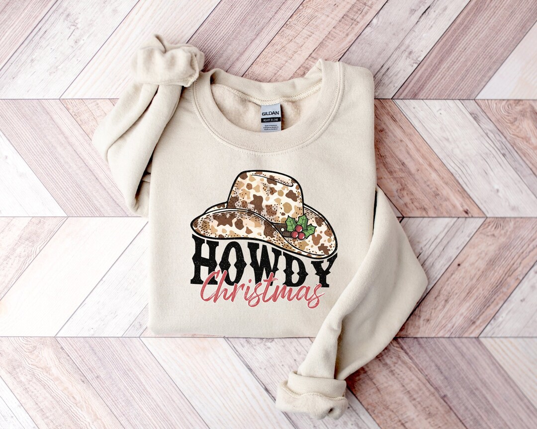 Howdy Christmas Sweatshirt, Christmas Family Outfit, Buffalo Plaid ...