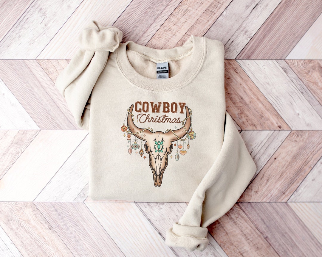 Cowboy Christmas Sweatshirt, Country Christmas Sweater, Rustic ...