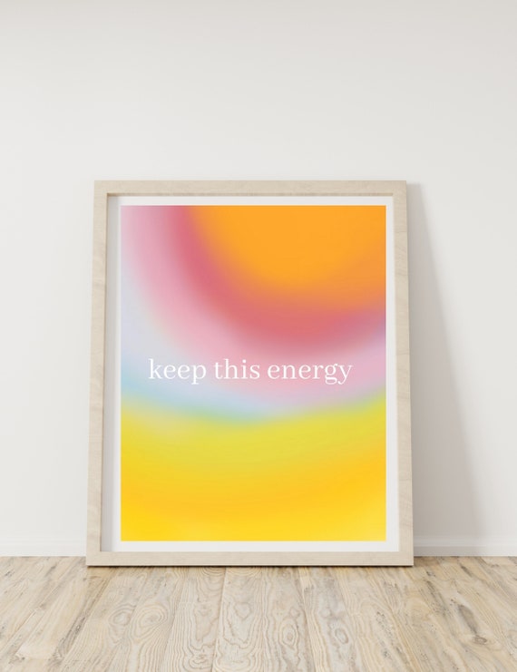 Keep This Energy Aura Poster Retro Gradient Poster - Etsy