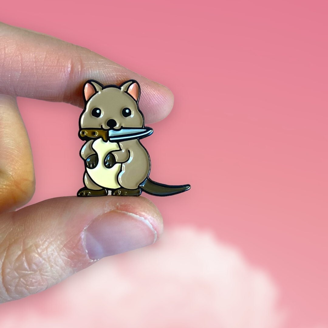 A-grade Stabby Quokka Emaille Pin Cute Animal Soft Enamel - Etsy
