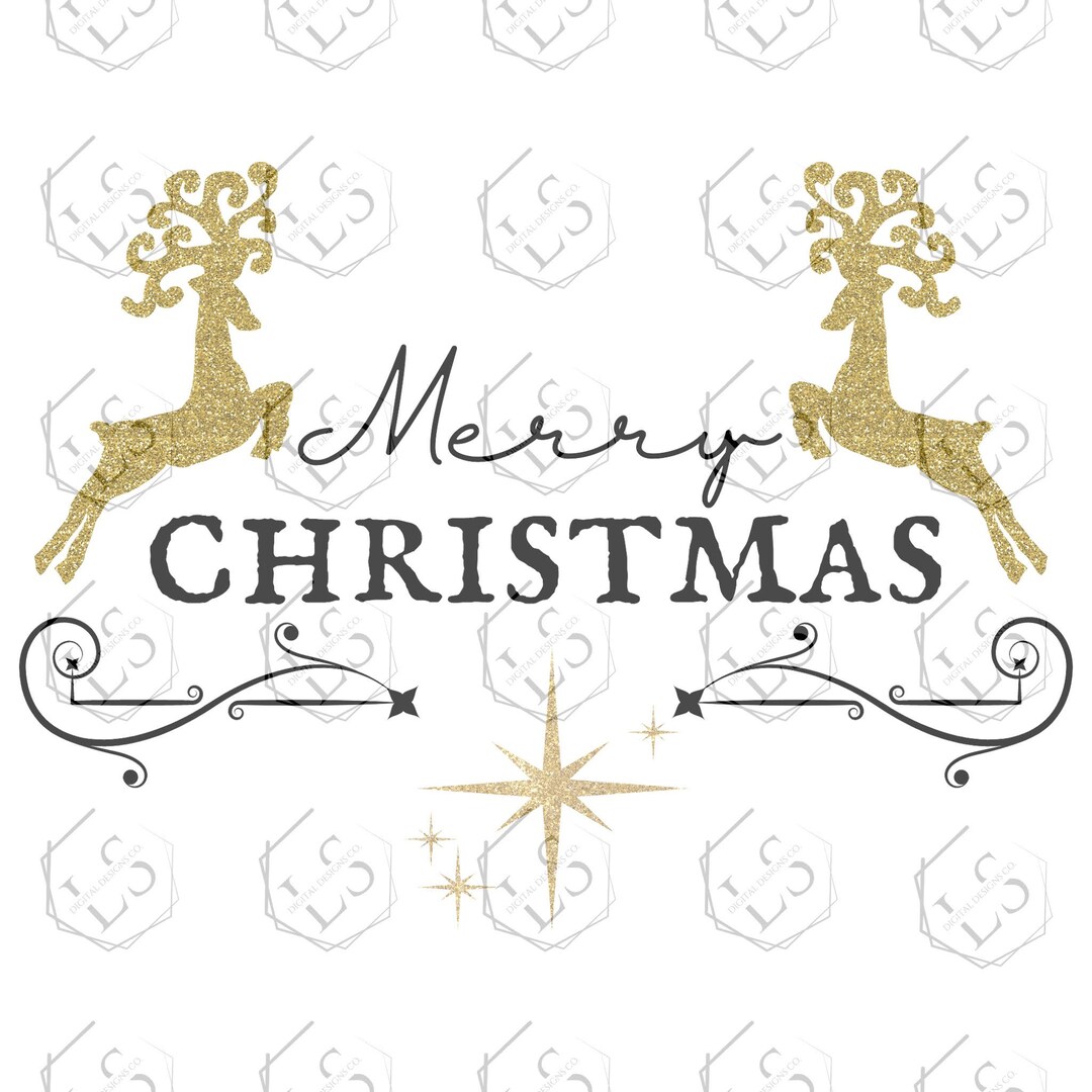 Merry Christmas Reindeer SVG Cut File: Cricut, Silhouette (digital ...