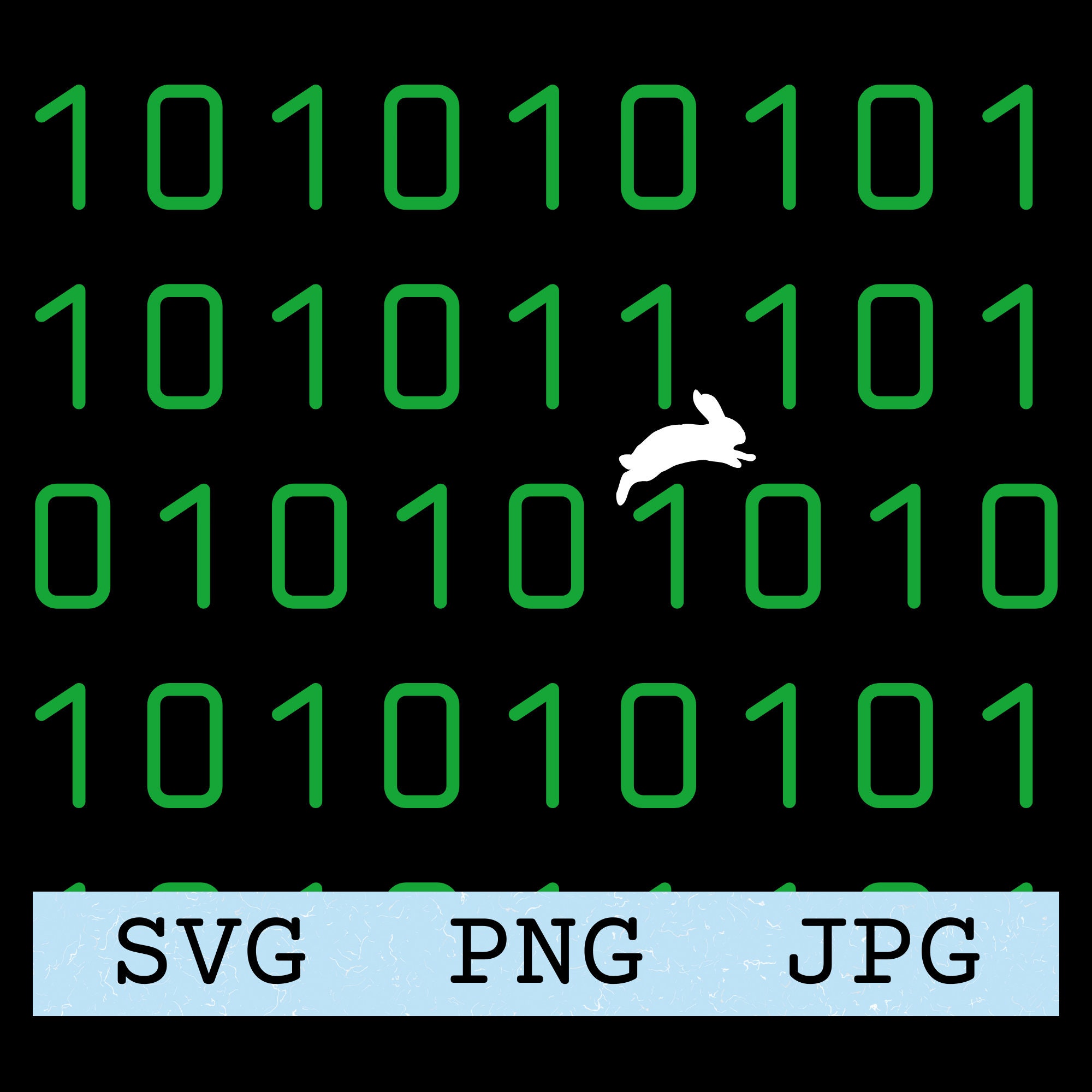 Green Matrix With a White Rabbit Svg, Follow the White Rabbit Matrix ...