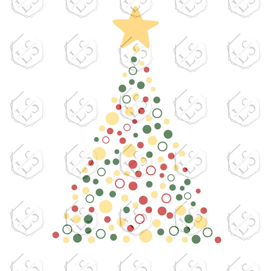 Christmas Tree Dots SVG: Cricut Cut File, Holiday Decor (digital ...