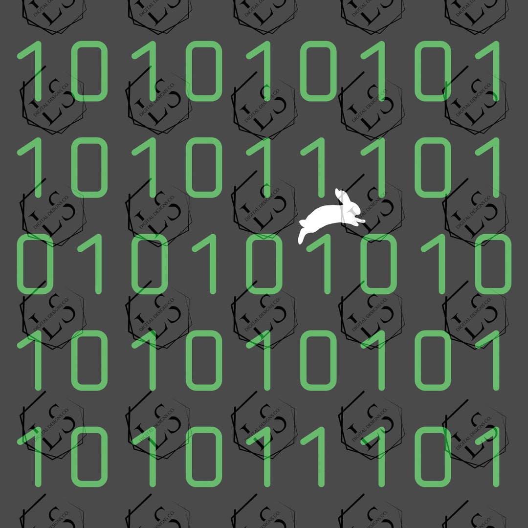 Green Matrix With a White Rabbit Svg, Follow the White Rabbit Matrix ...