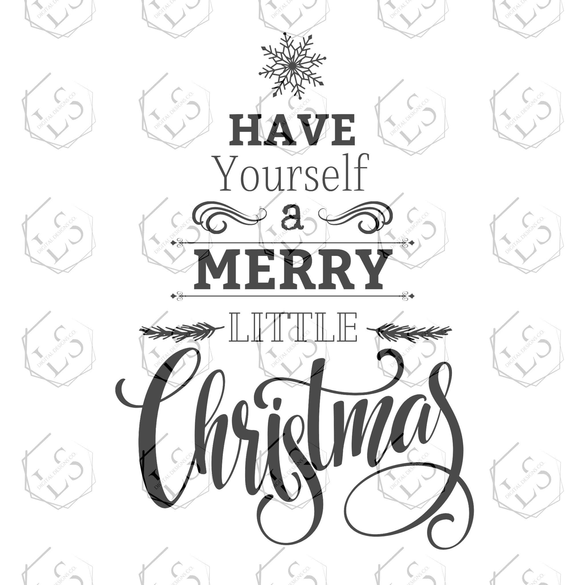 Merry Little Christmas SVG: Christmas Tree Cut File (digital Download ...