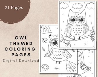 50 Cute Owl Colouring Pages, Colouring Pages, Adults and Kids ...