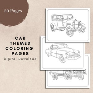 Digital Download, Car Themed Coloring Book, PDF Printable Pages - Etsy UK