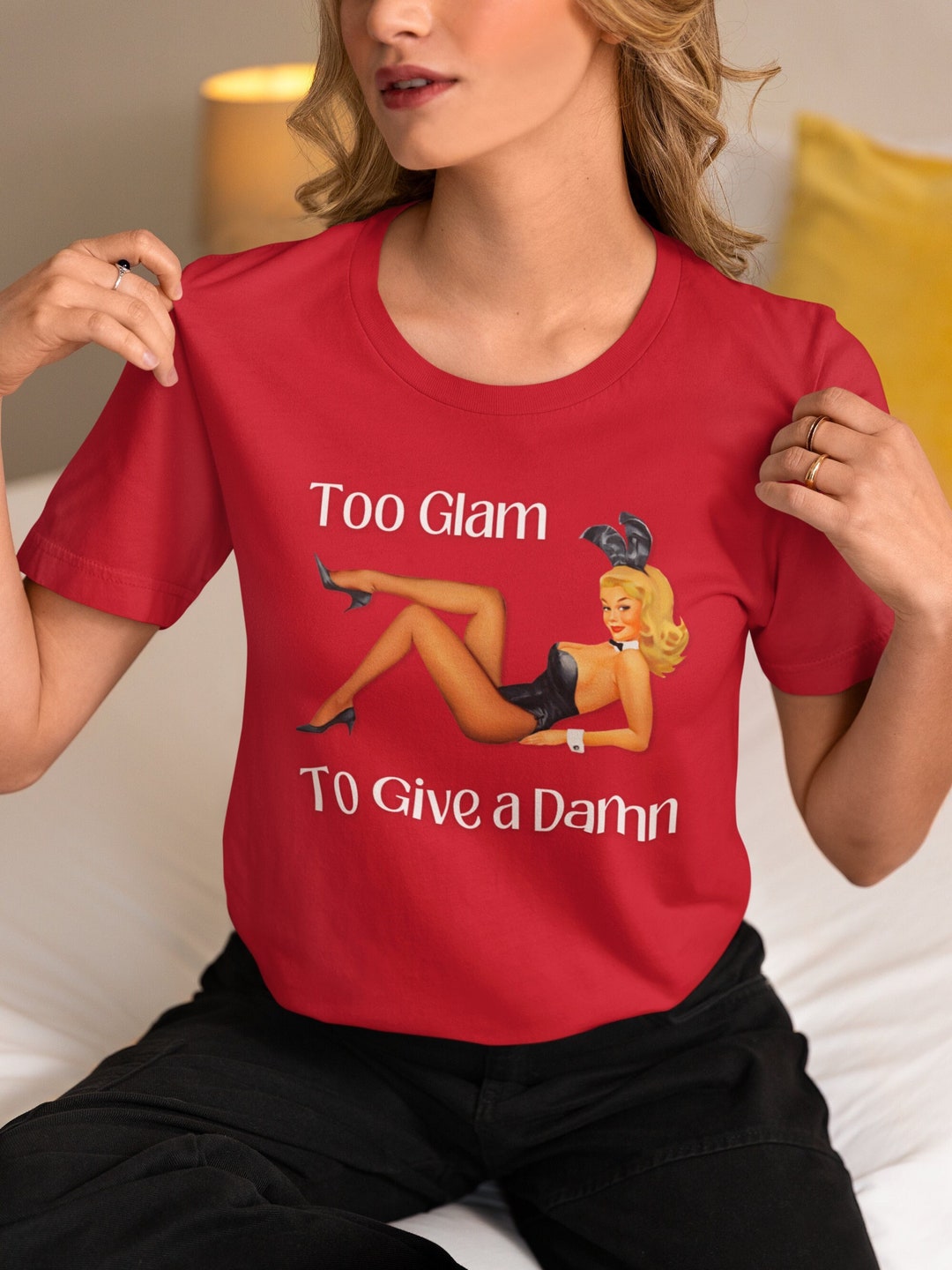 Glamorous Mid Century Pin Up Girl T Shirt Vintage Sex Kitten Glam