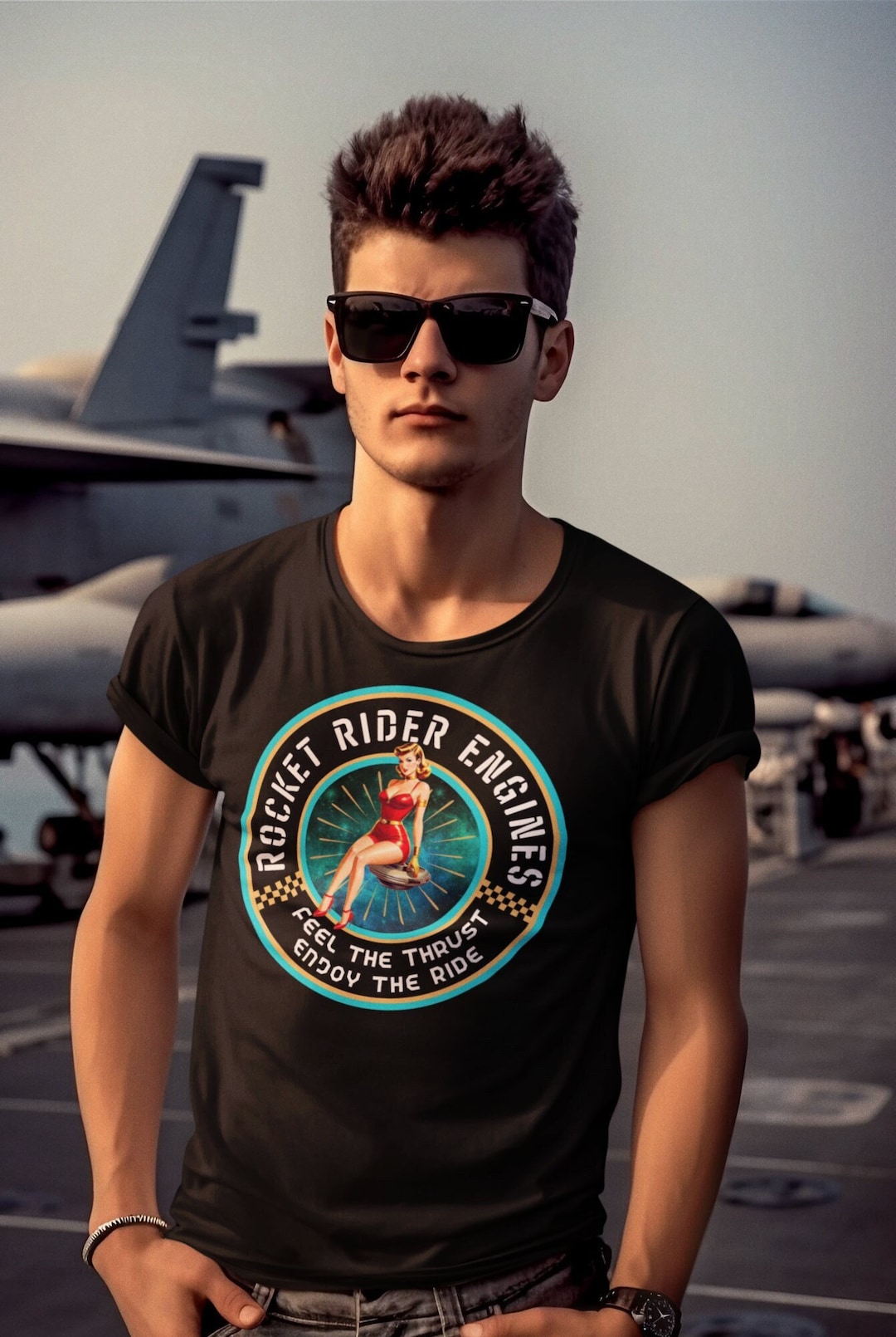 1950's Retro Atomic Age Pin-up Girl T-shirt Vintage Mid-century Sci-fi ...