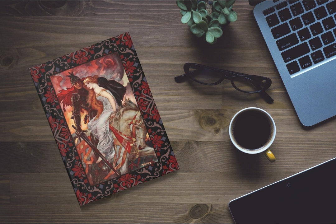 Medieval Knight Rescuing Lady Lined Journal Romantic Diary Classic Art ...