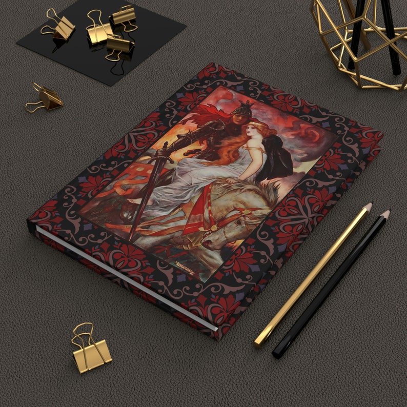 Medieval Knight Rescuing Lady Lined Journal Romantic Diary Classic Art ...