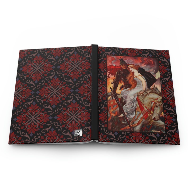 Medieval Knight Rescuing Lady Lined Journal Romantic Diary Classic Art ...