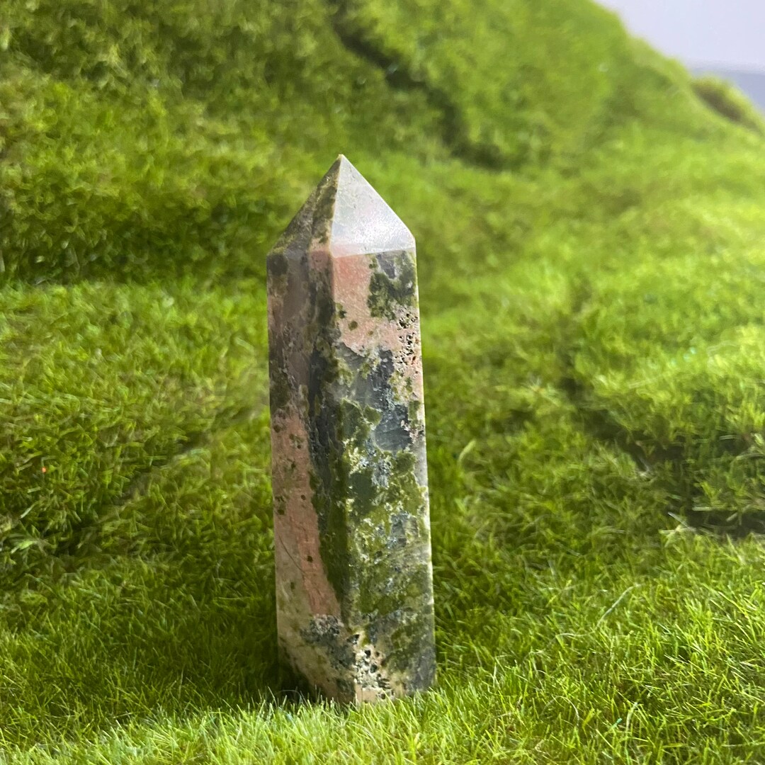 3” Unakite Tower | Unakite Point | Green Pink Crystals | Unakite ...
