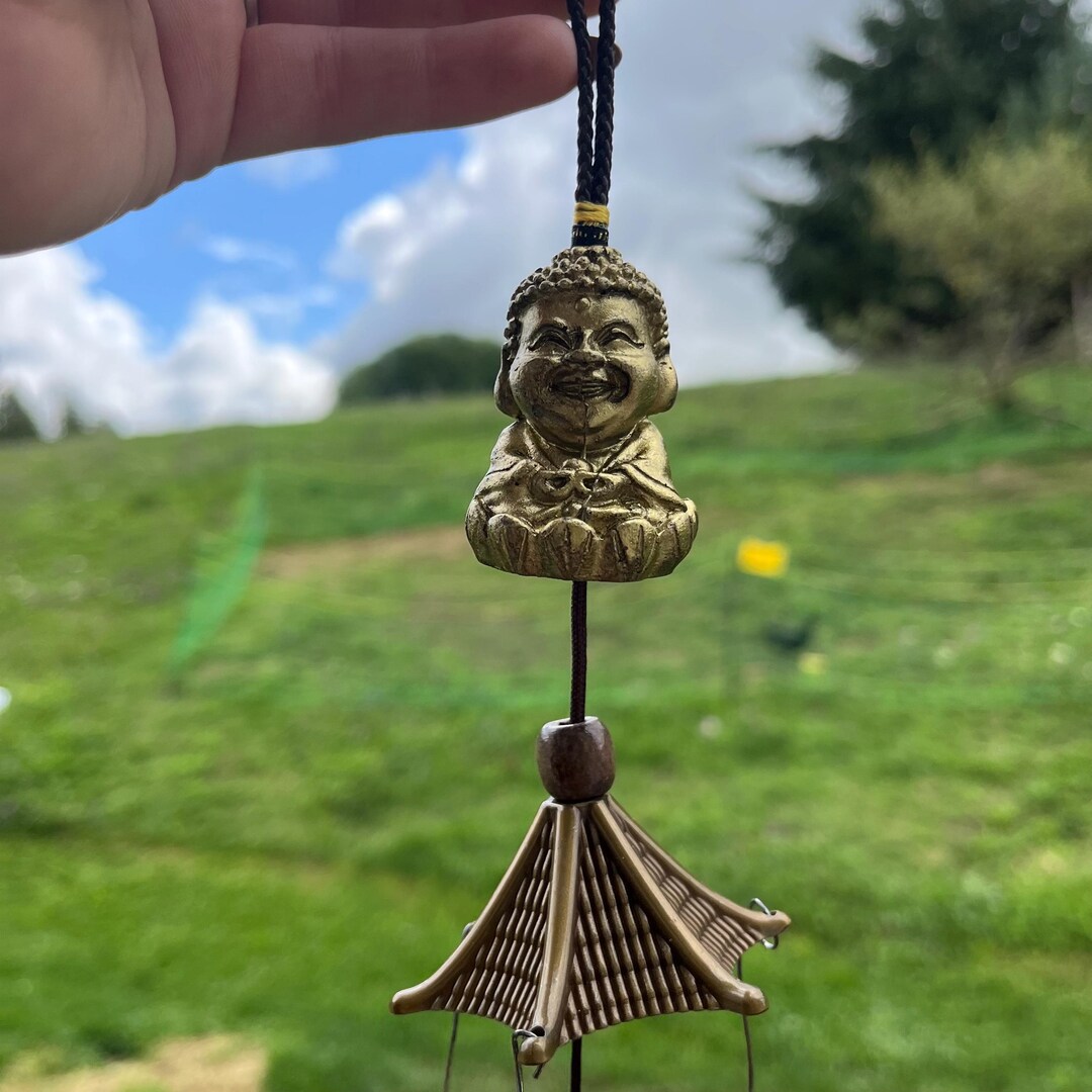 Metal Buddha Wind Chime | Sun Catcher | Zen Wind Chime | Crystal Wind ...