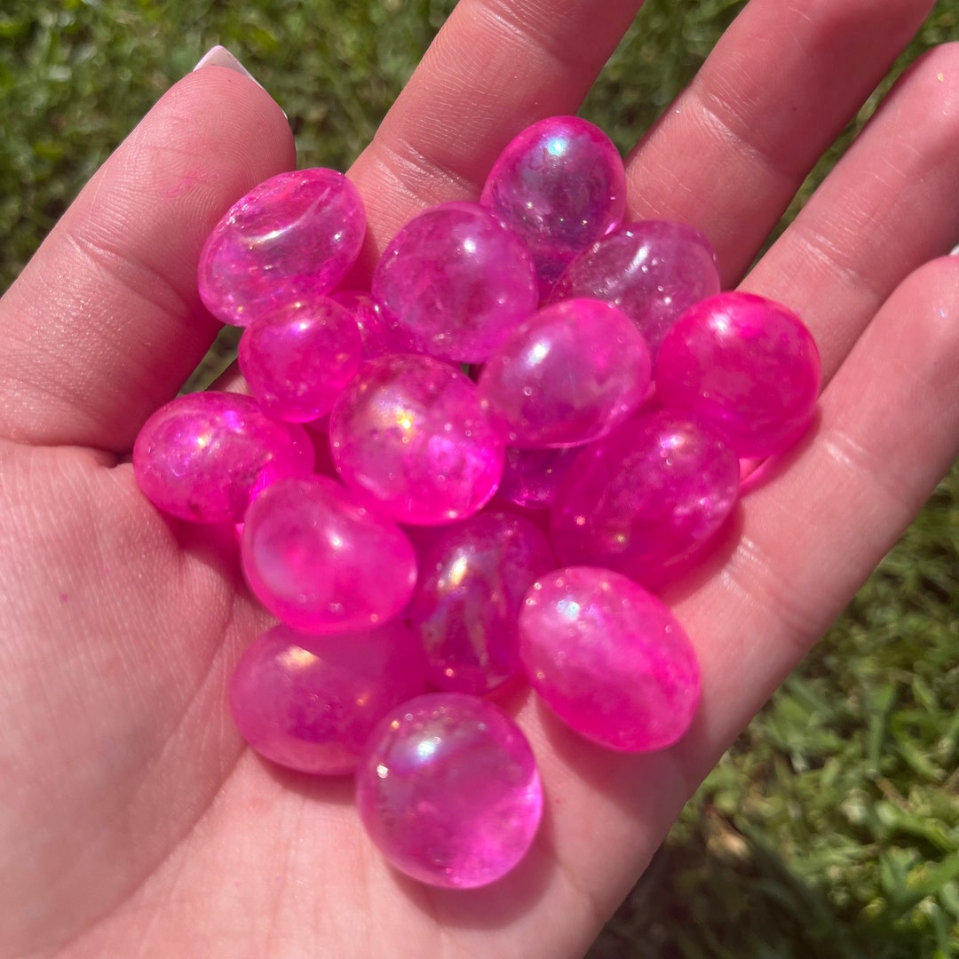Pink Aura Quartz | Handmade Pink Quartz Tumbles | Aura Quartz Crystals ...